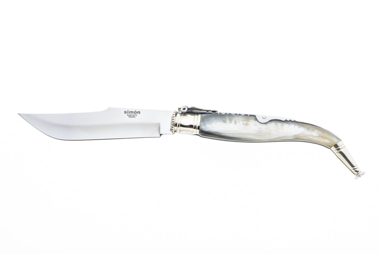 Spanish knife big one Simón Sevillana bull horn hand in Spain