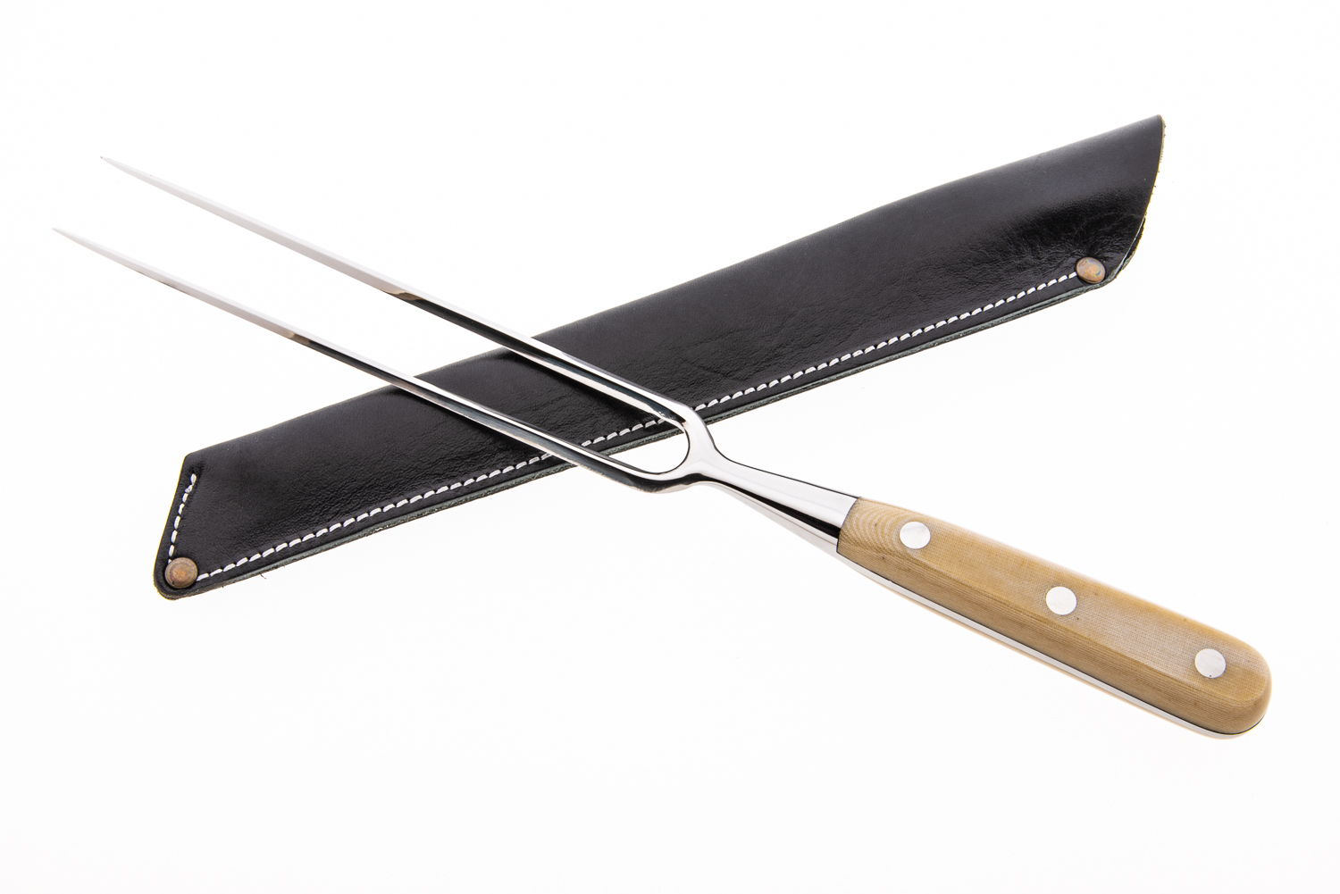 Carving Fork Simón PRO Micarta with leather case